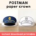 Postman Cap Hat Paper Crown Party Coloring Printable Kids Craft ...