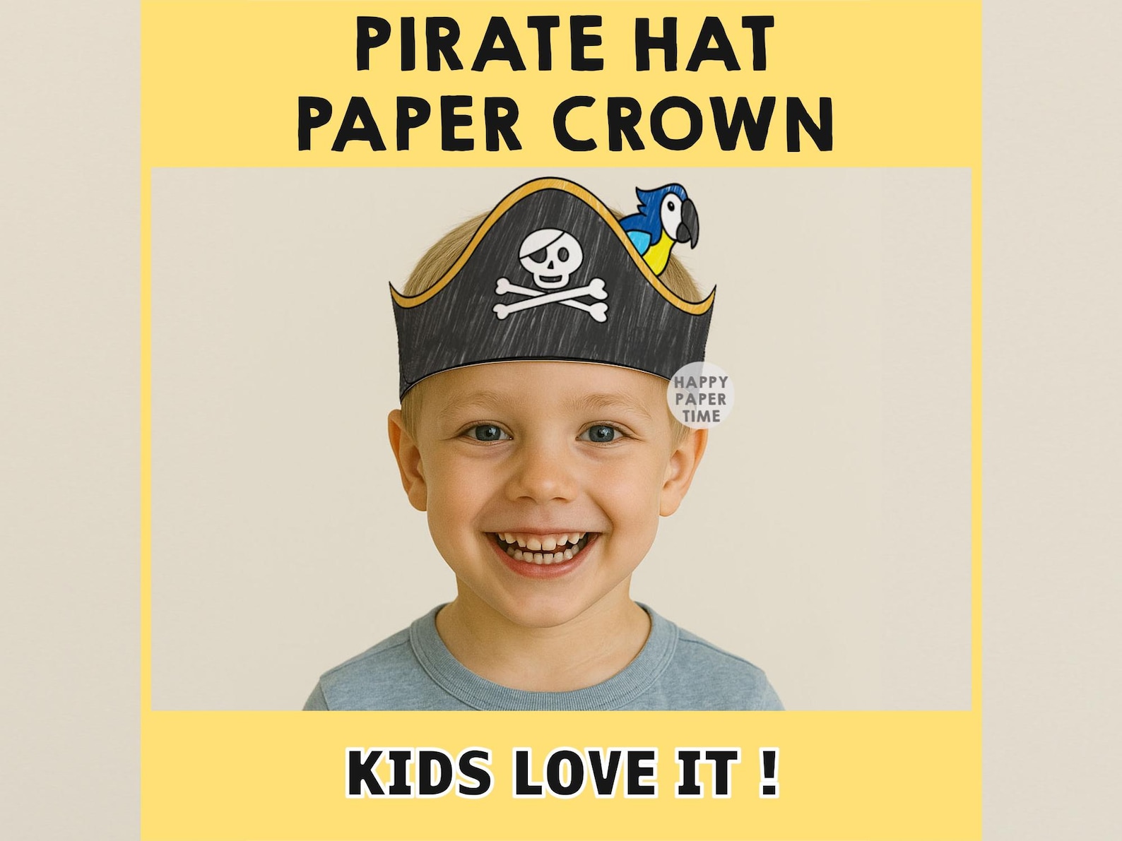 Pirate Paper Crowns Pirate Captain Parrot Printable Costume DIY Party ...