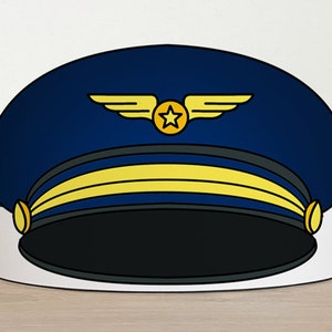 Pilot Cap Paper Crown Airline Party Printable Kids Craft Community ...