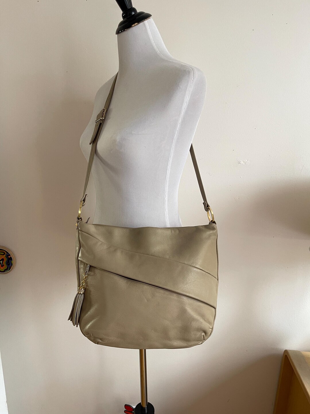 80s Vintage Putty Leather Bag, Lord & Taylor - Etsy