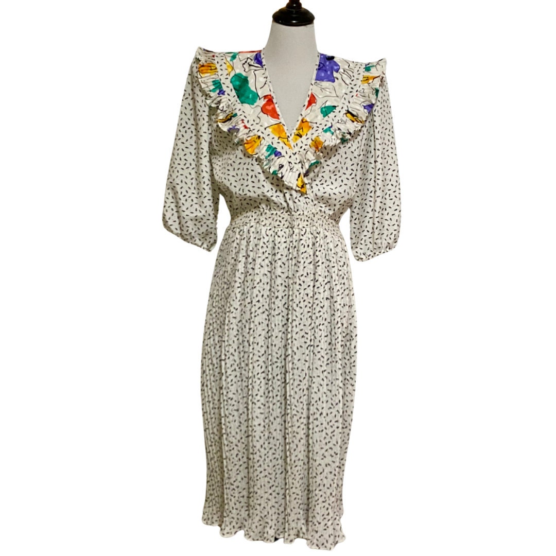 Susan Freis Pleat Skirt Maximalist Dress - Etsy