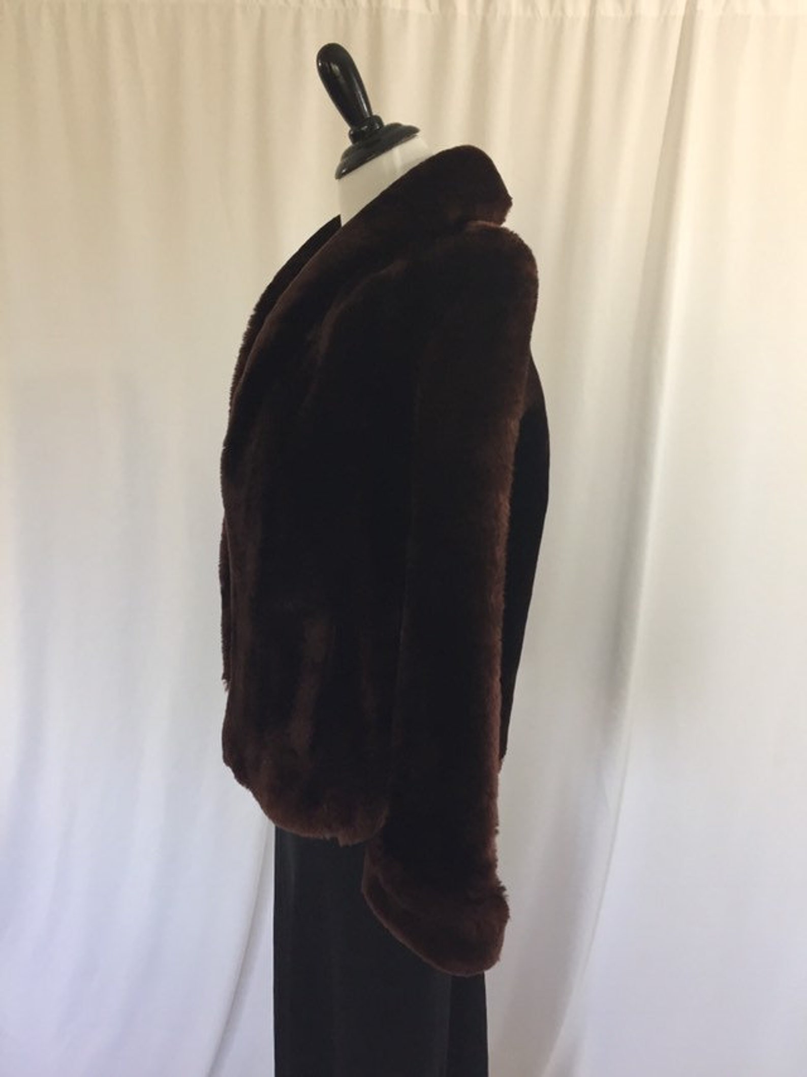 Chocolate Brown Faux Fur Coat//cropped Jacket//1950s - Etsy