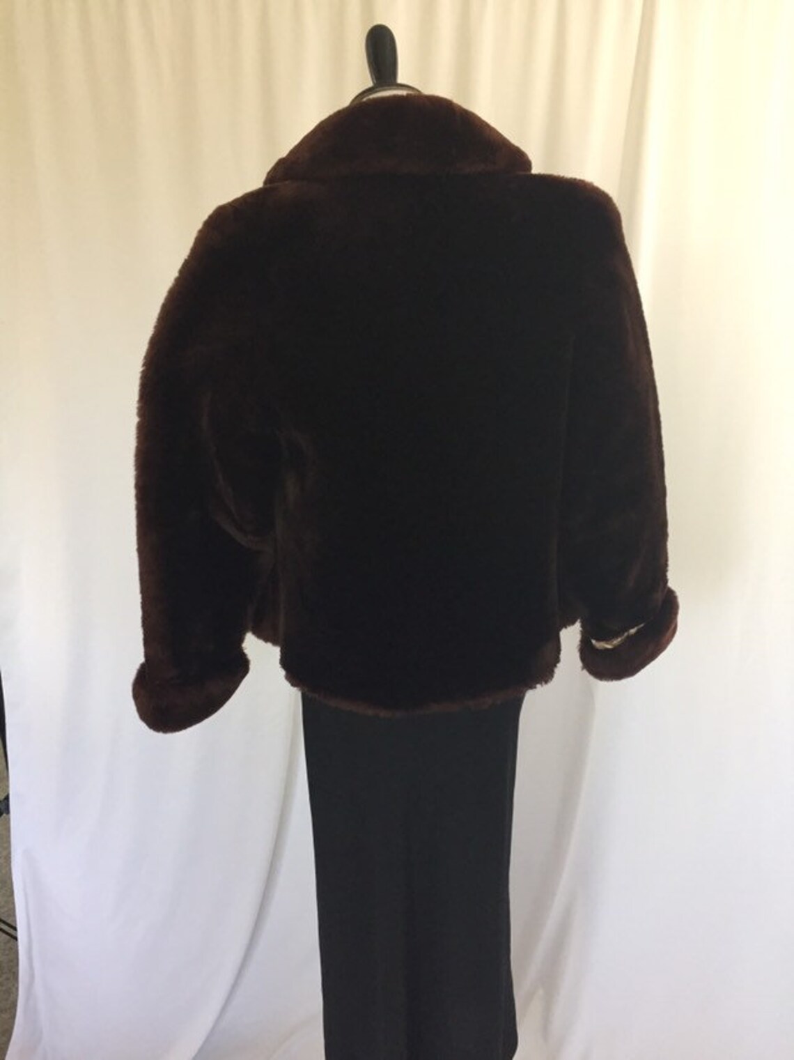 Chocolate Brown Faux Fur Coat//cropped Jacket//1950s - Etsy