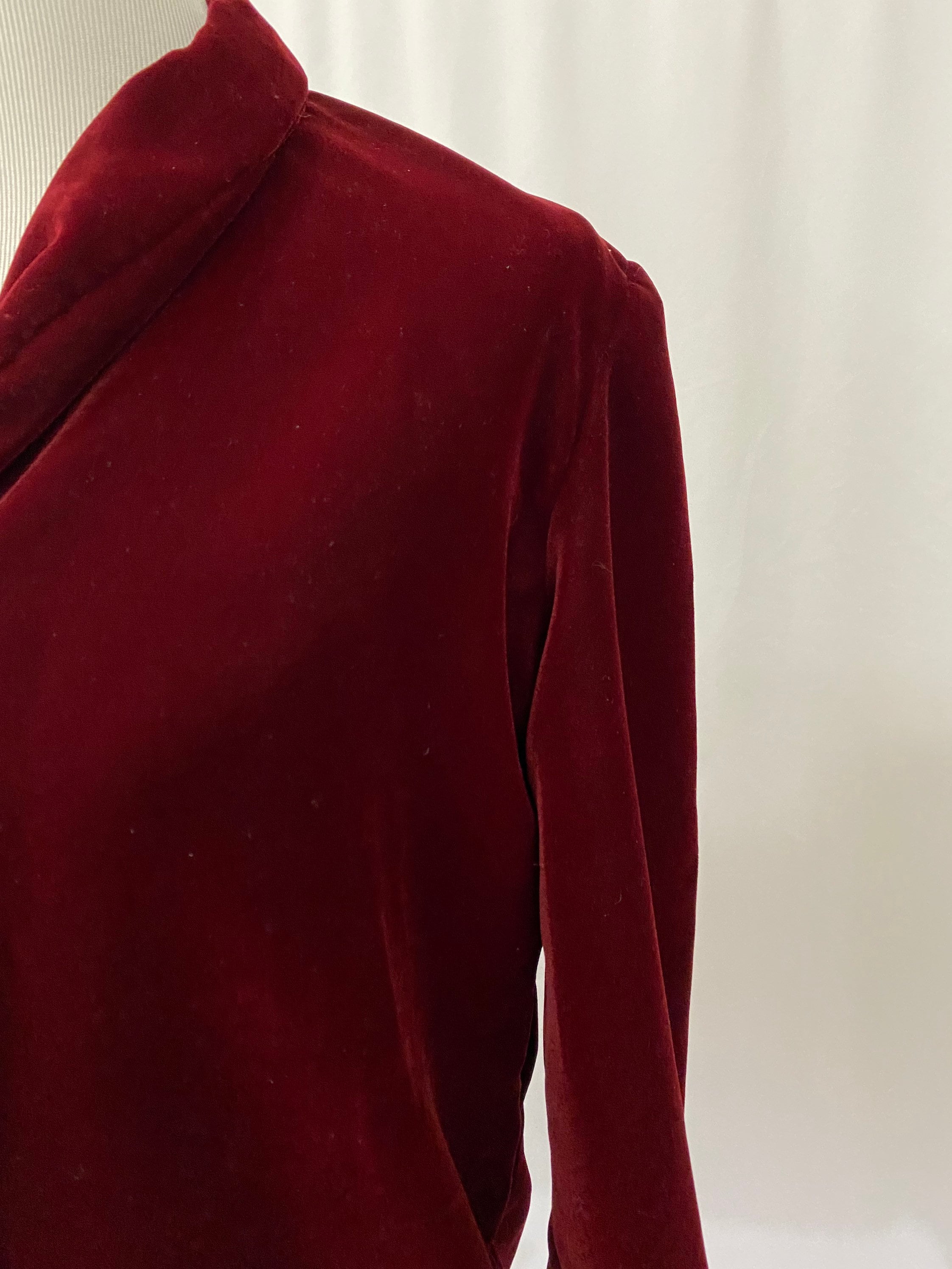 Vintage Red Velvet Handmade Blouse - Etsy