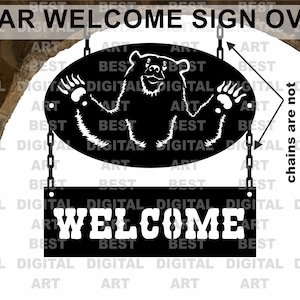 Bear Svg Welcome Sign Svg Front Door Sign Svg DXF Files for | Etsy