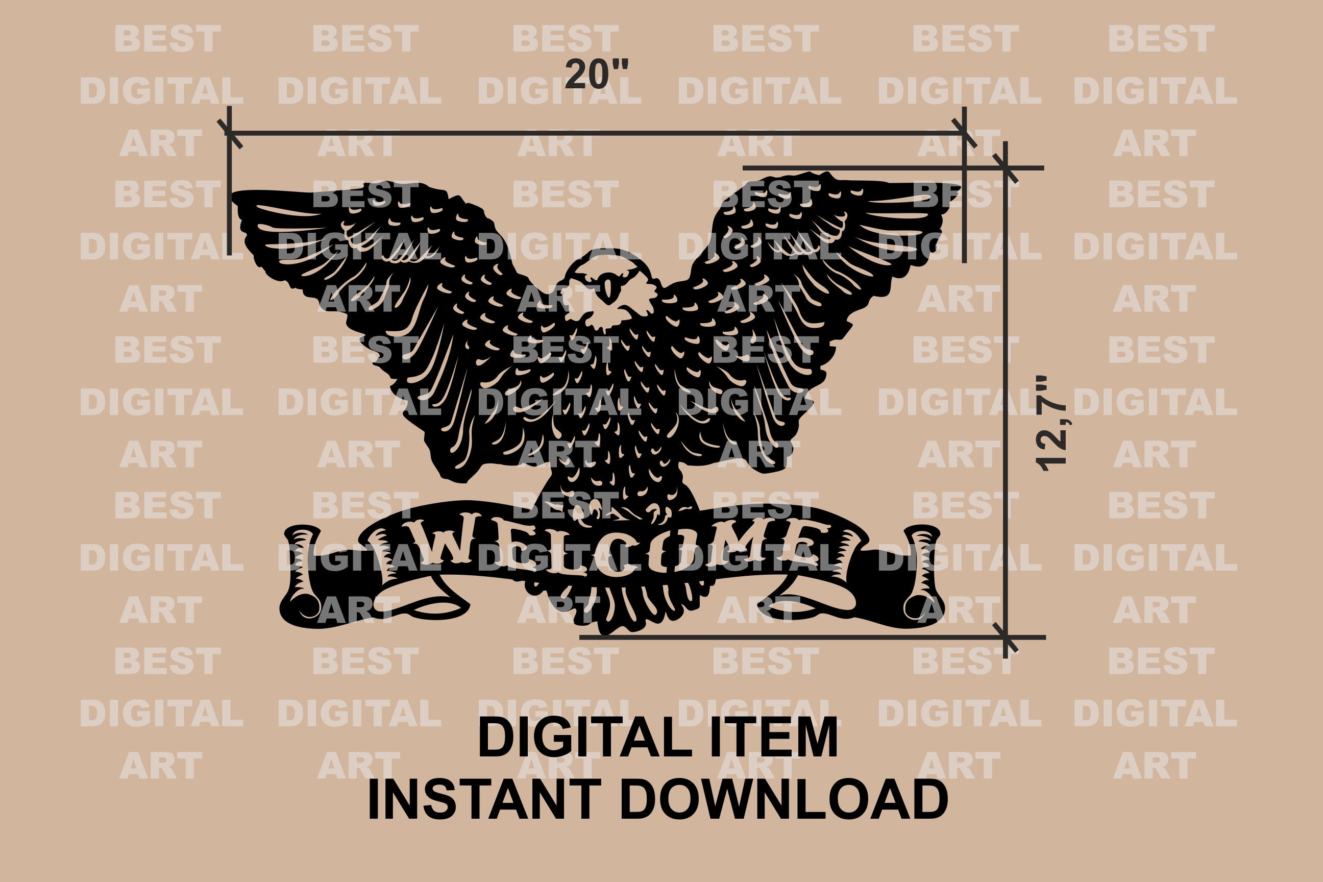 Eagle Cut File Welcome Sign Svg Front Door Sign Svg Eagle Svg CNC ...