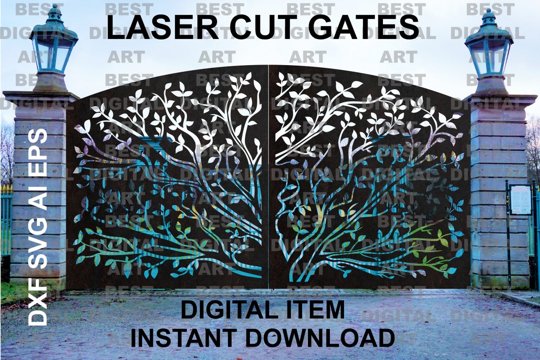 Laser Cut Gate Garden Gate Metal Art Digital Art Laser Cut Large Plasma