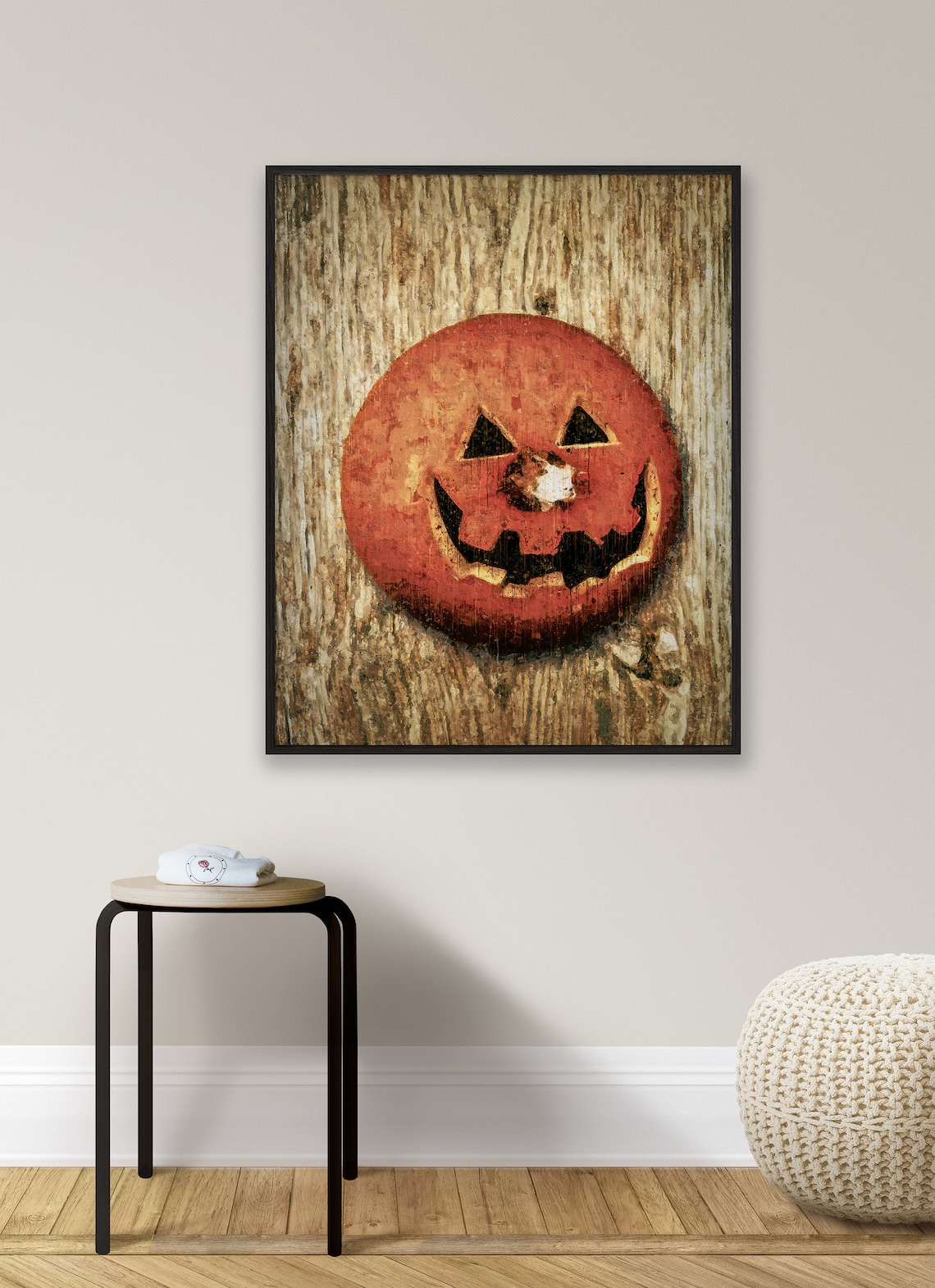 Creepy Pumpkin, Printable Halloween Wall Art, Creepy Halloween Decor ...