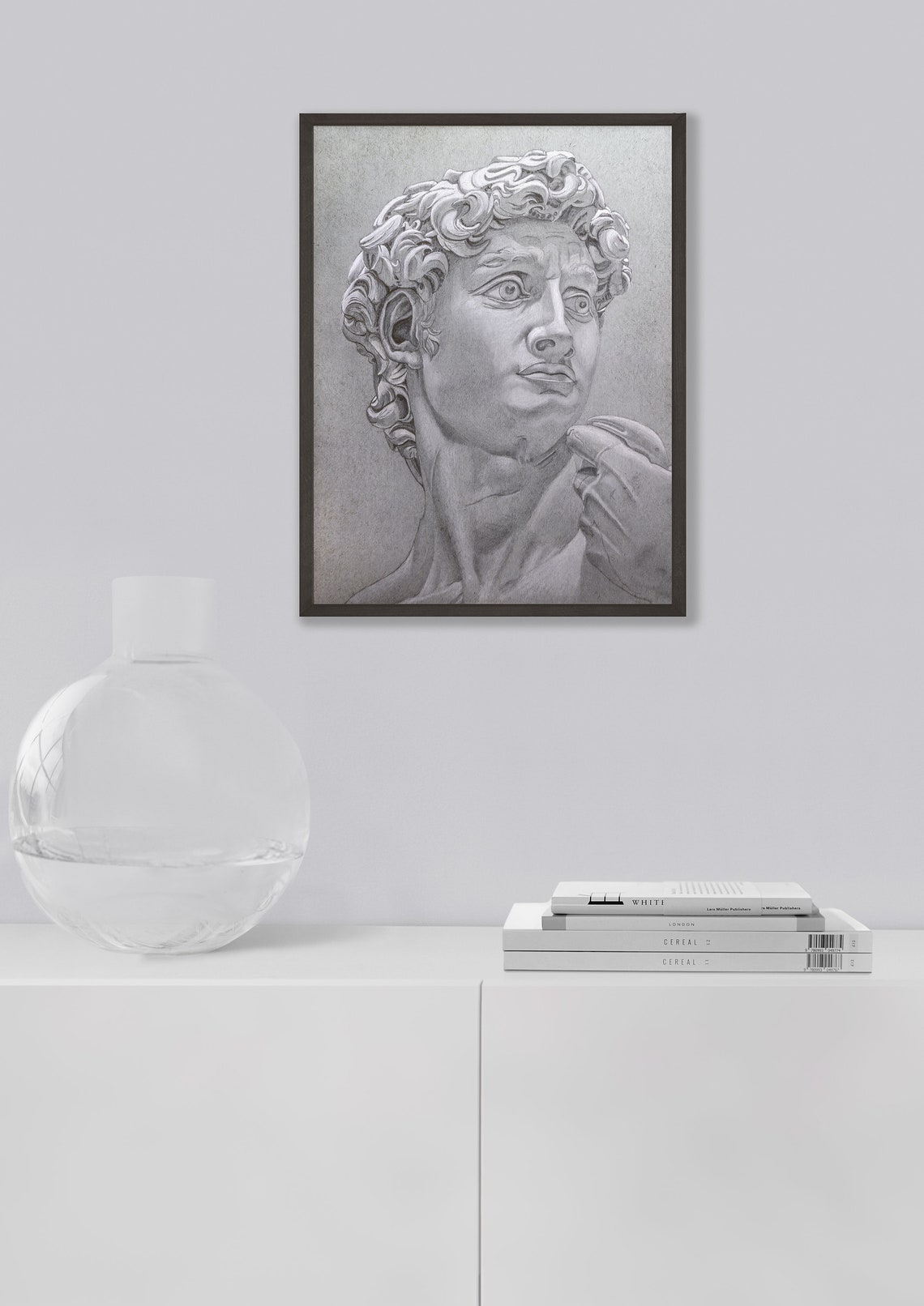 Downloadable Hand Drawn Michelangelo's David’s Face Statue, PRINTABLE ...