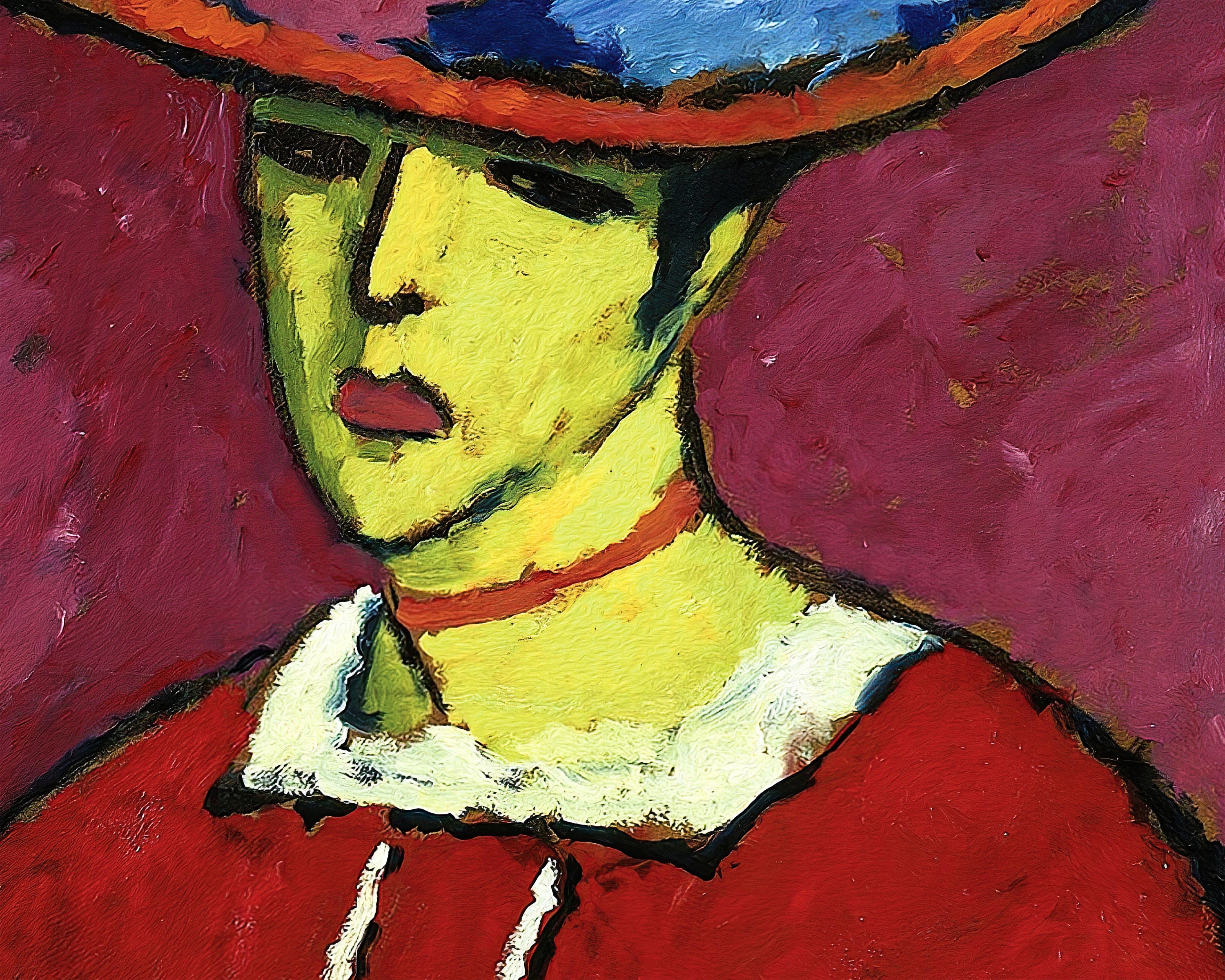 Schokko With Wide Brimmed Hat, PRINTABLE Alexej Von Jawlensky, Abstract ...