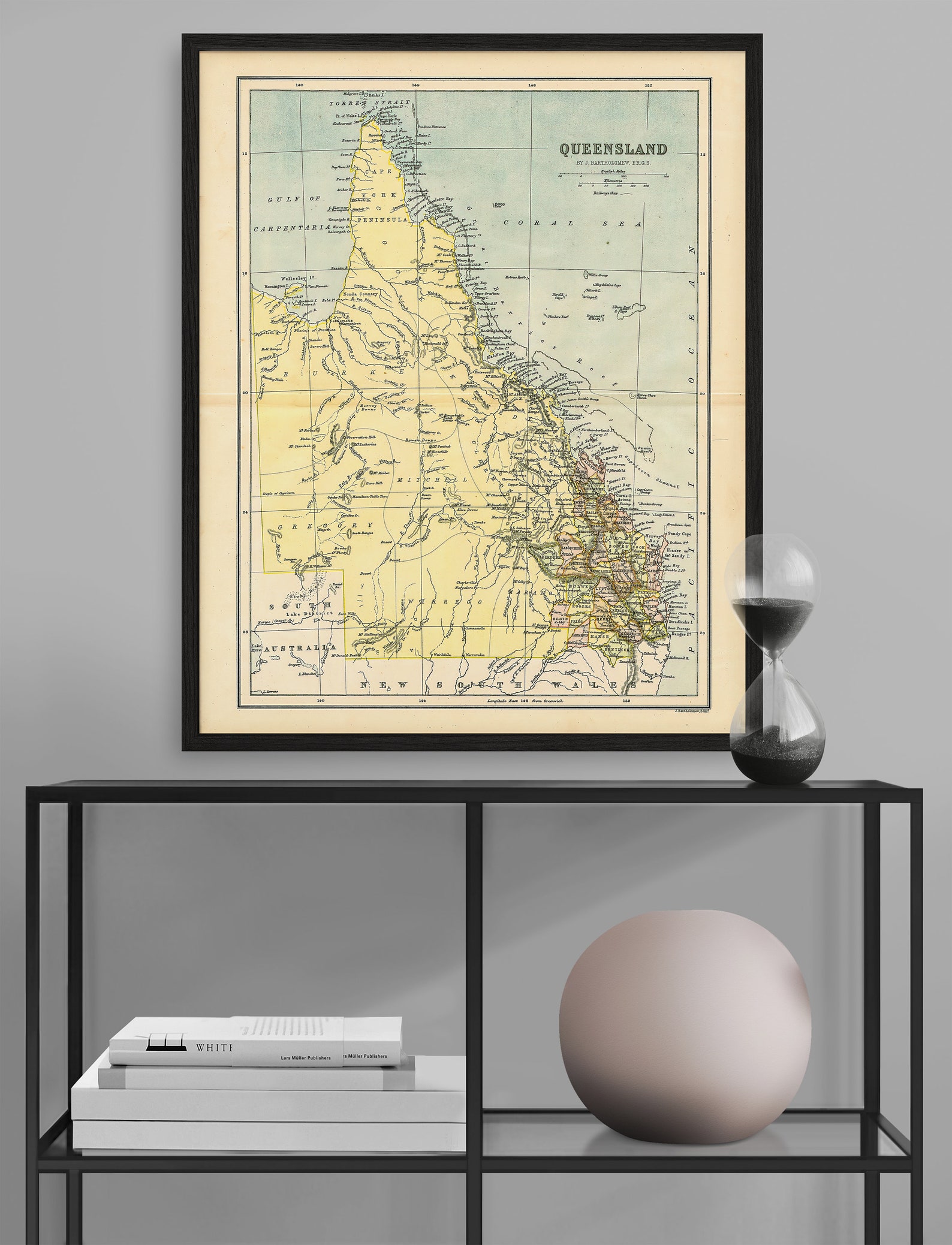 Printable Queensland Australia Vintage Map, 1876 Map of Queensland ...