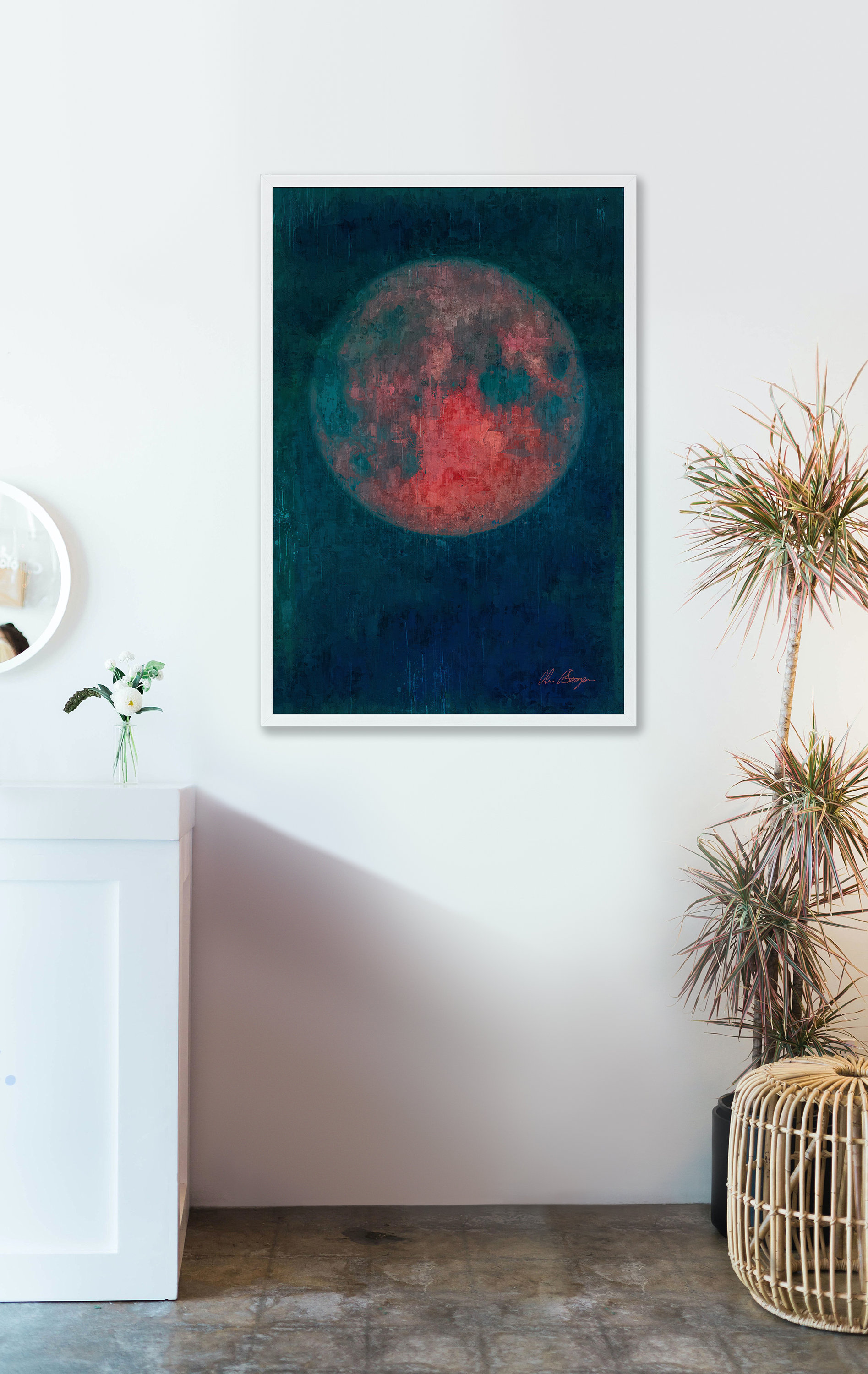 Abstract Moon Art, Printable Space Art, Celestial Print, Downloadable ...