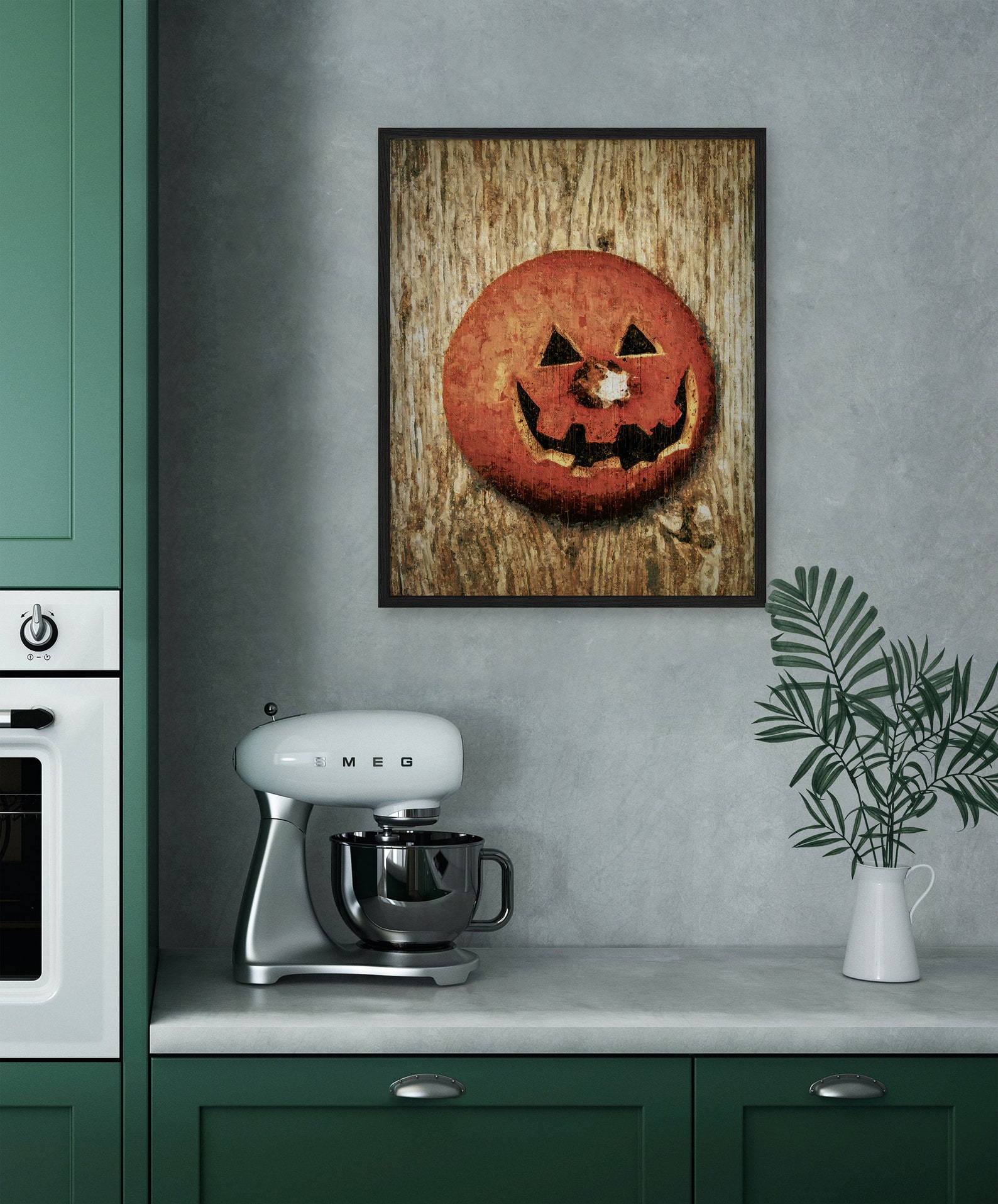Creepy Pumpkin, Printable Halloween Wall Art, Creepy Halloween Decor ...