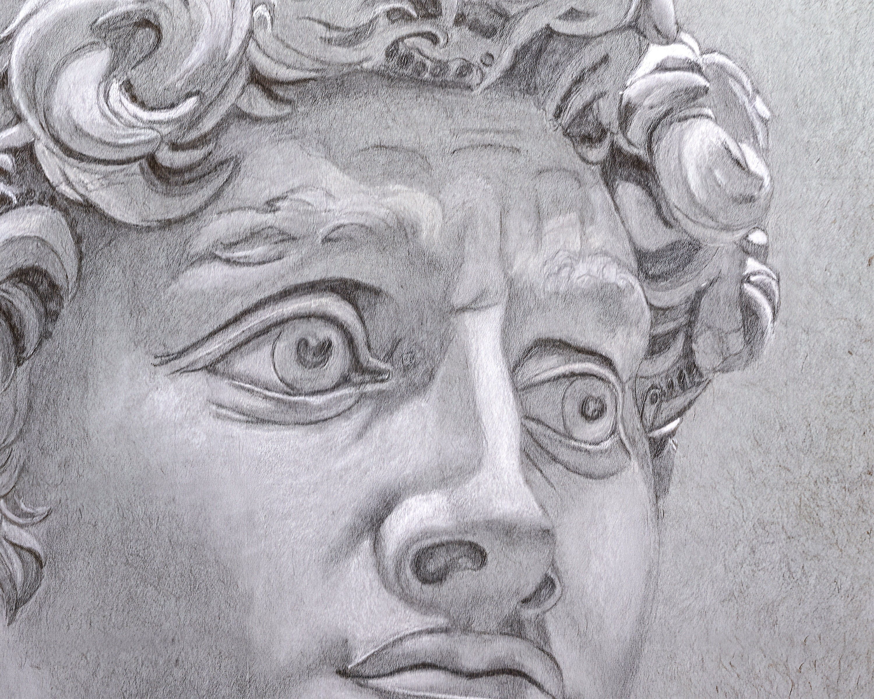 Downloadable Hand Drawn Michelangelo's David’s Face Statue, PRINTABLE ...
