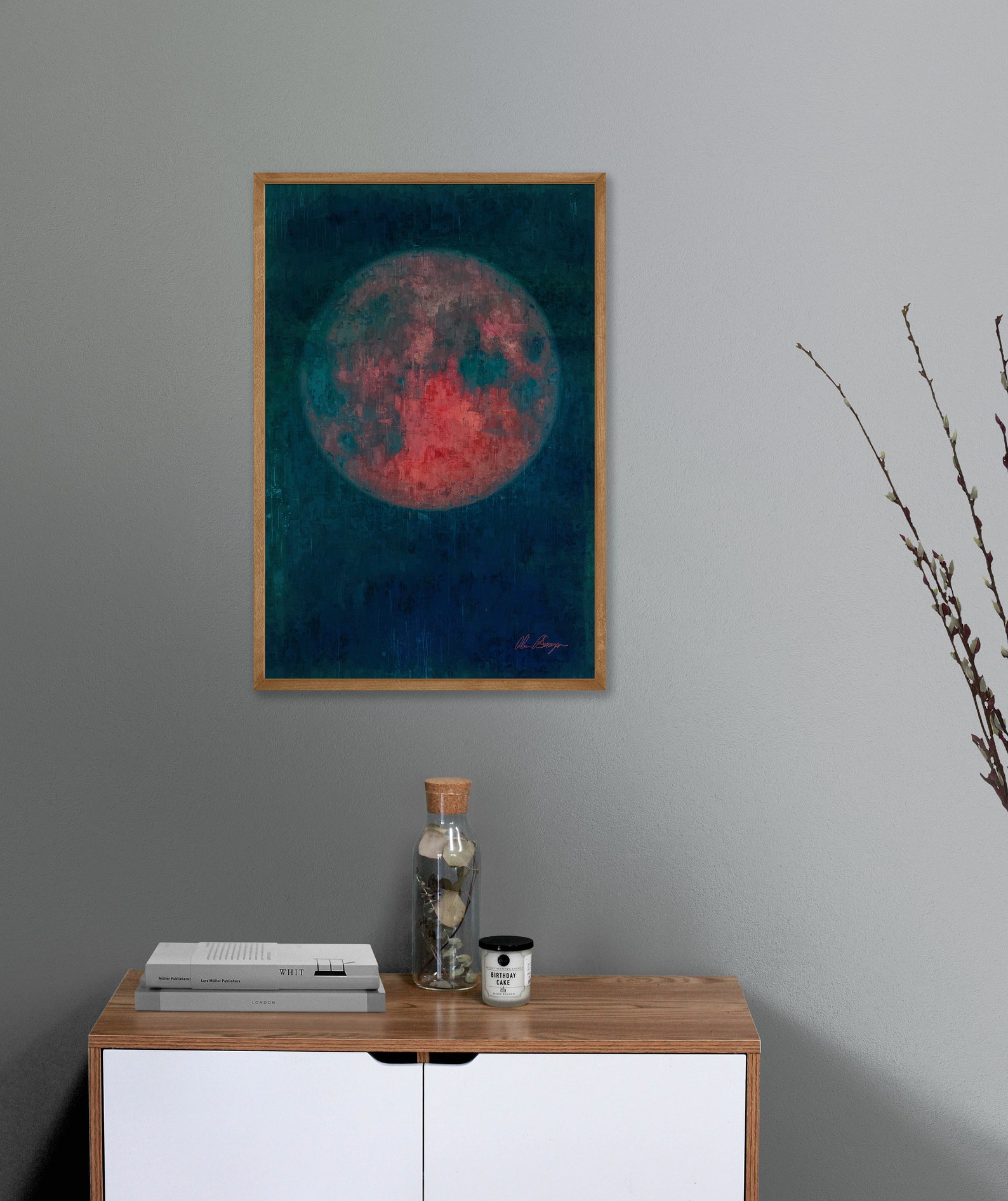 Abstract Moon Art, Printable Space Art, Celestial Print, Downloadable ...