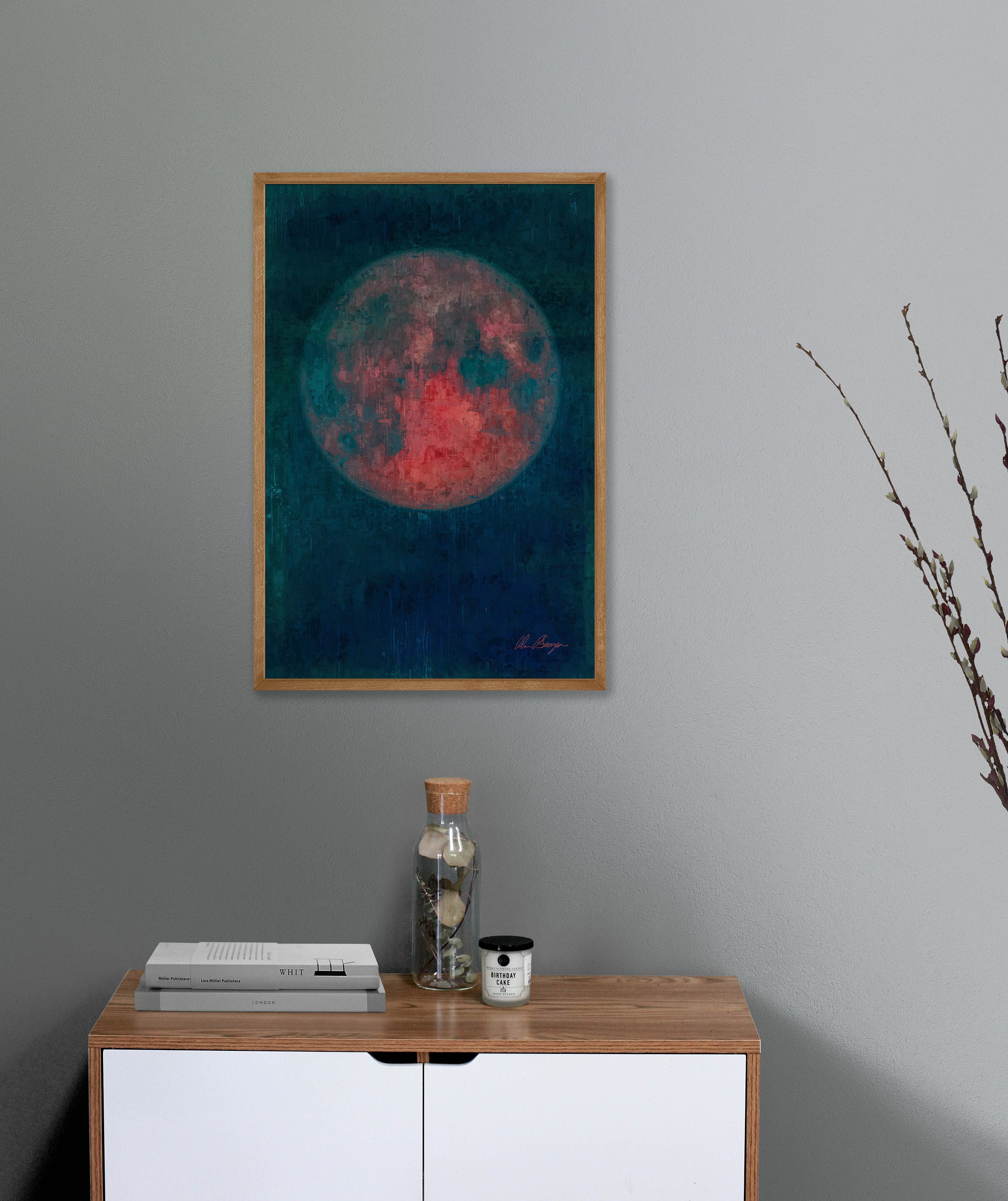 Abstract Moon Art, Printable Space Art, Celestial Print, Downloadable ...