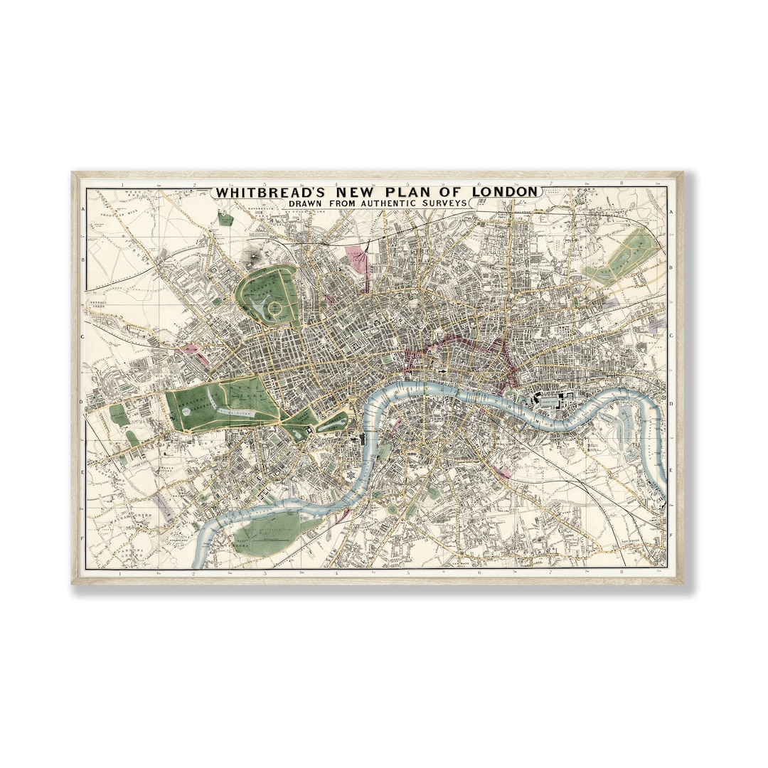 Vintage Printable London Map, DOWNLOADABLE Vintage Map Illustration ...