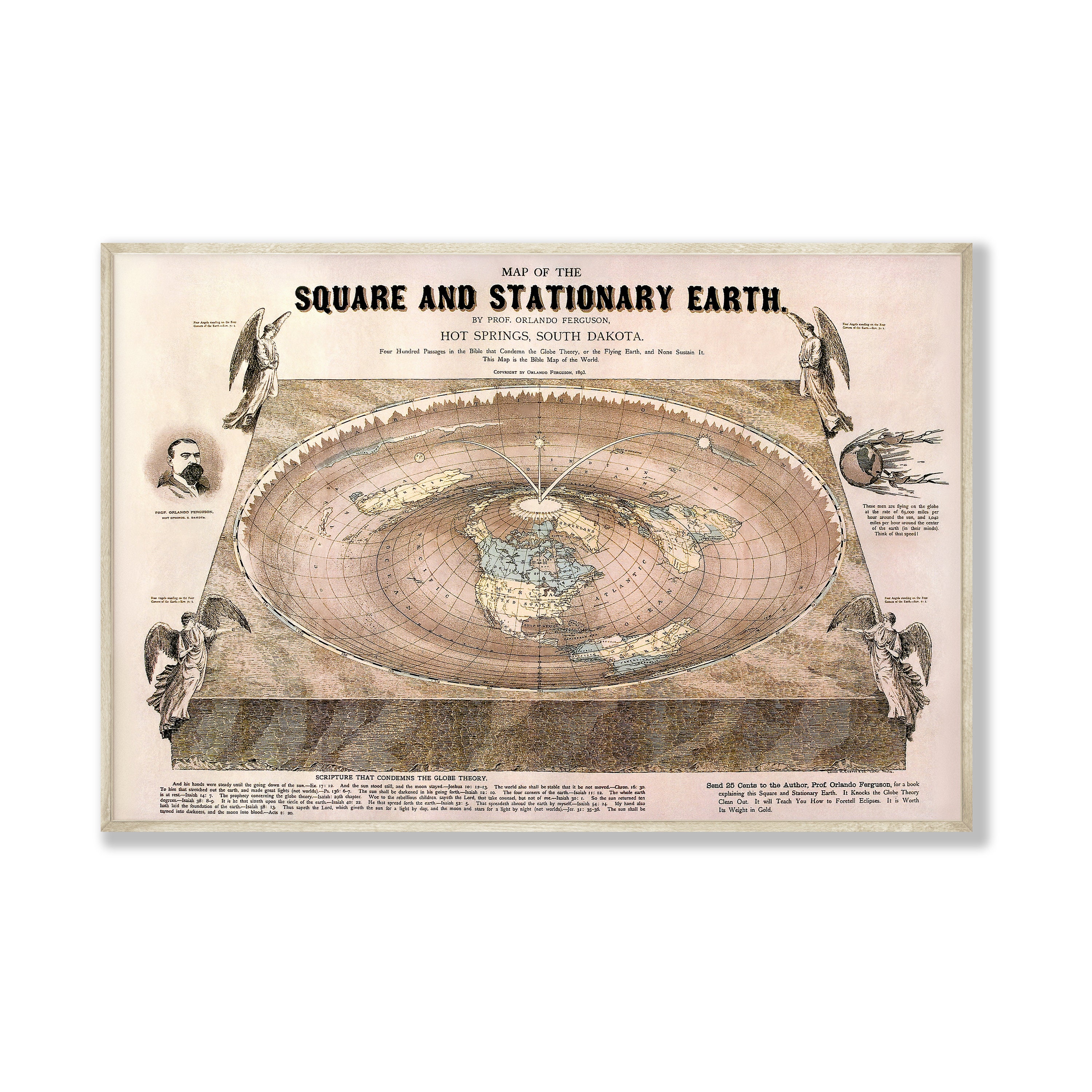 Vintage Downloadable Flat Earth Map, Fun Novelty, Old Map, Vintage Map ...