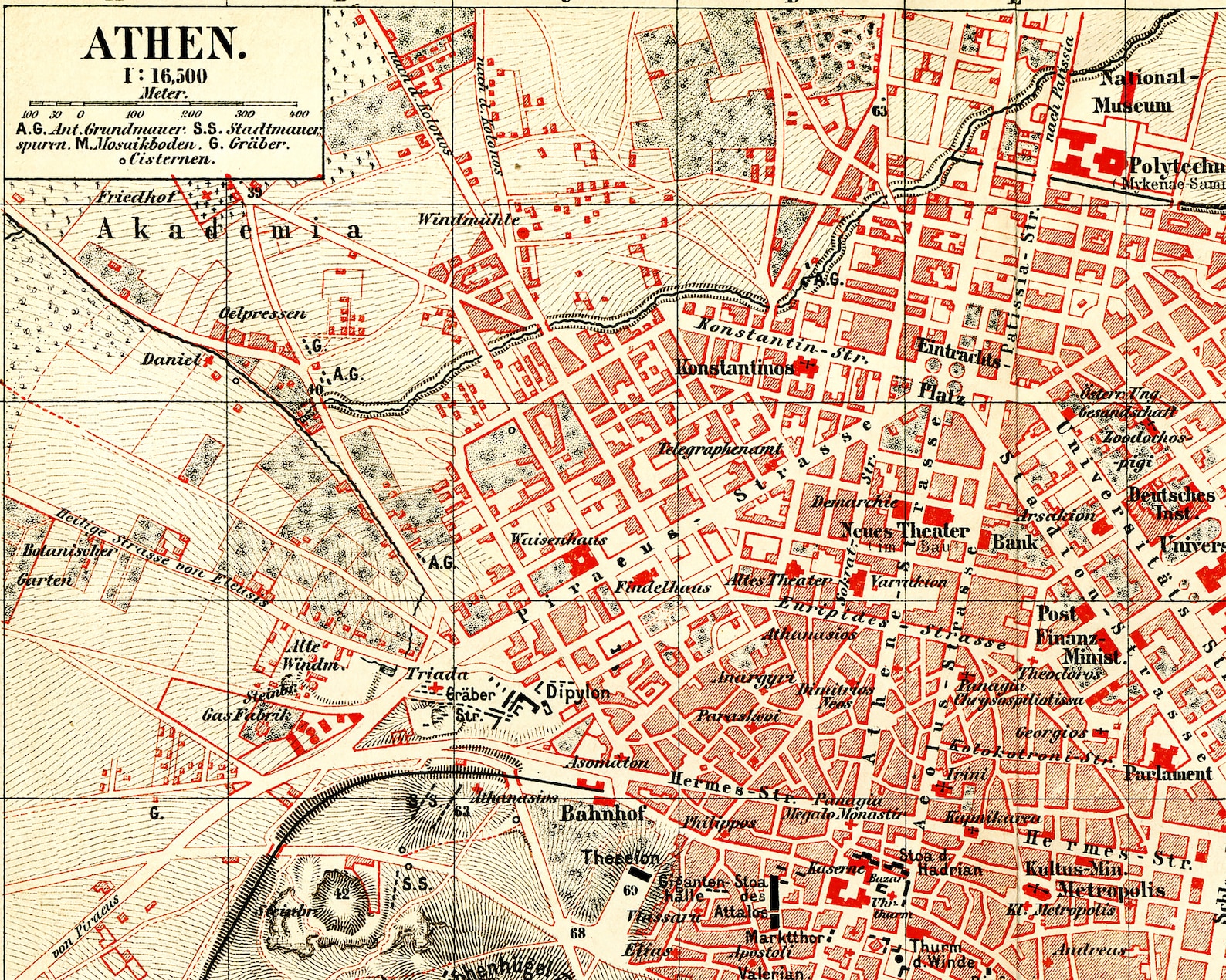 Old Map of Athens Greece 1884, DOWNLOADABLE Vintage Greece City Map ...