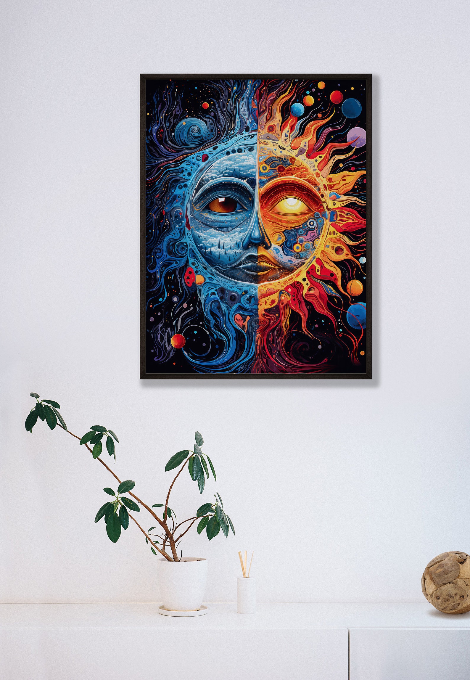 Sun and Moon in Harmony Wall Art | Printable Instant Digital Download ...
