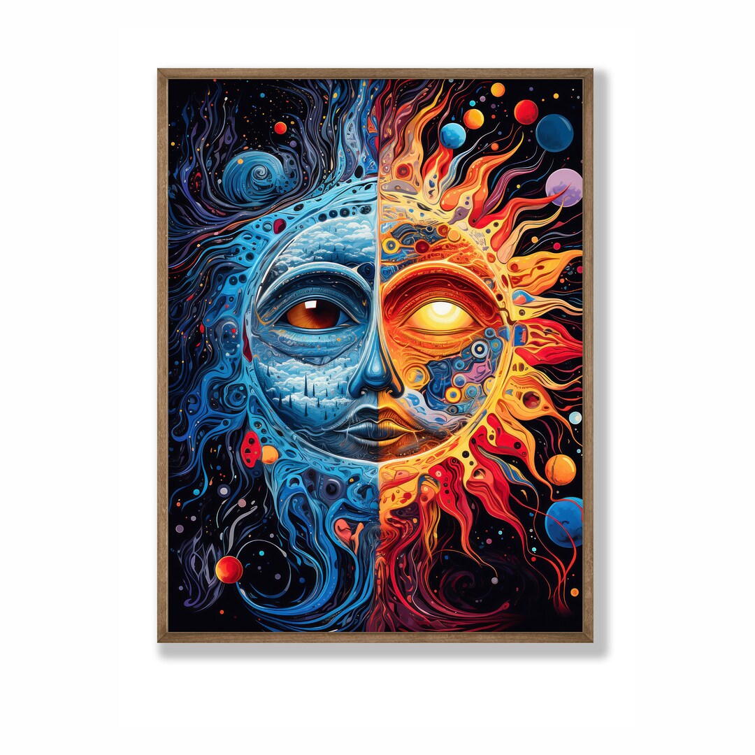 Sun and Moon in Harmony Wall Art | Printable Instant Digital Download ...