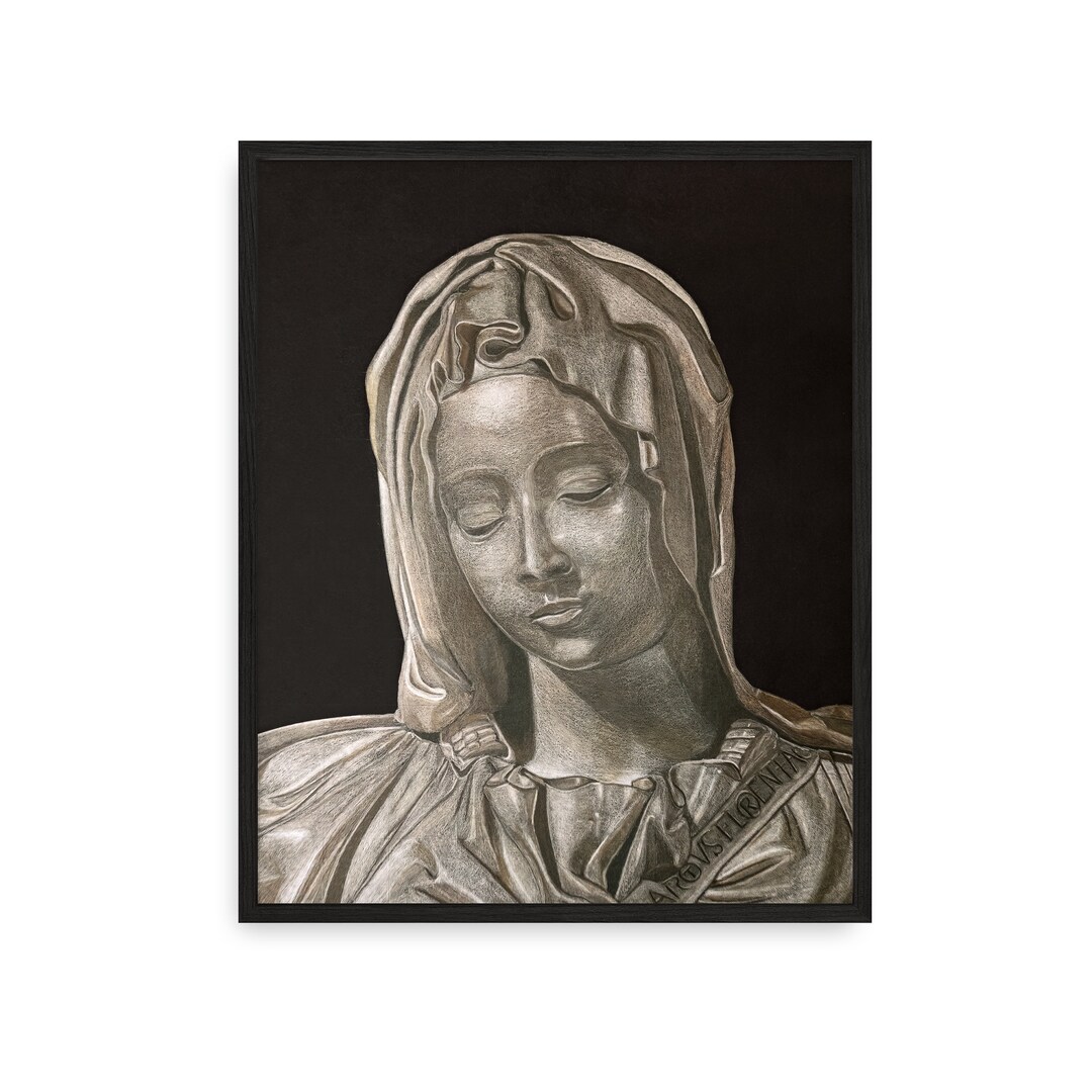 Downloadable Hand Drawn Face of Mary From Michelangelo's Pieta ...