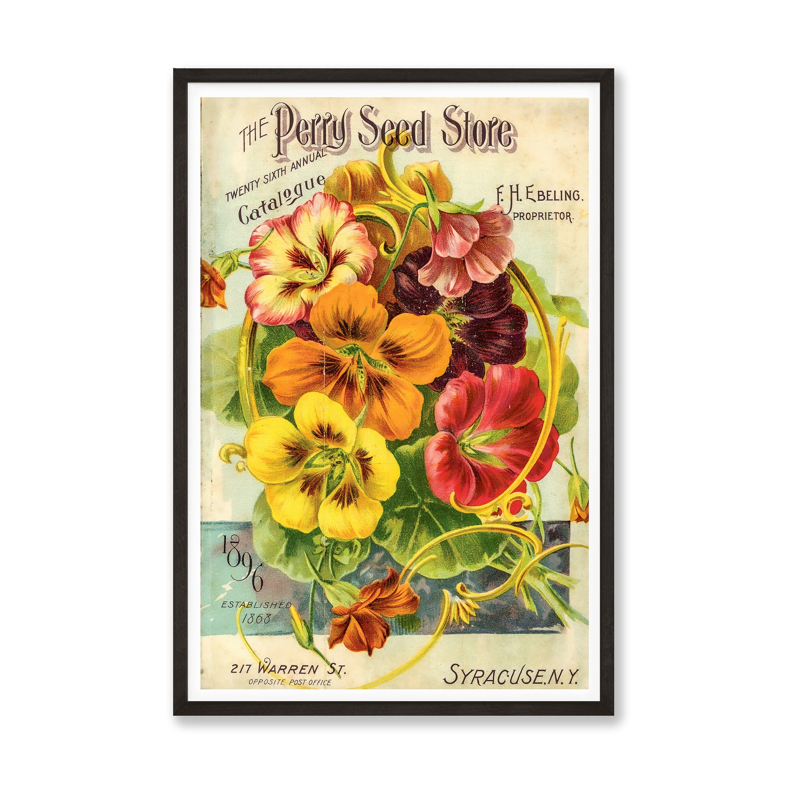 Vintage Flower Printable, Downloadable Catalog Cover, Perry Seed Store ...