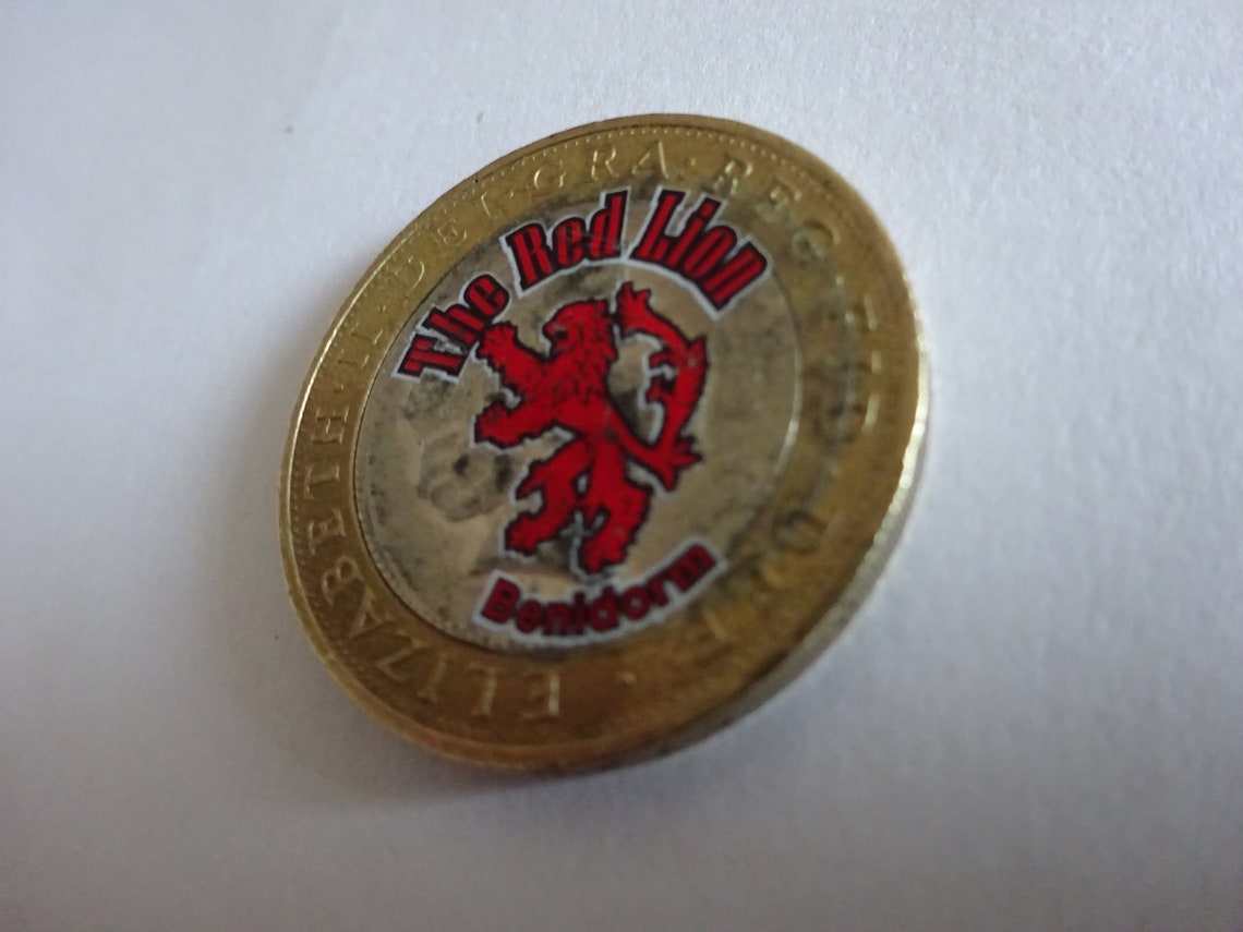 Two Pound Coin Red Lion Benidorm - Etsy