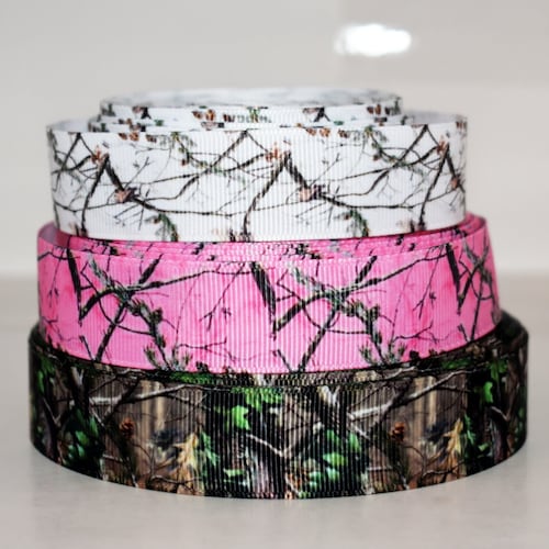 Camo White Pink Brown Real Tree 7/8 Grosgrain Ribbon You - Etsy