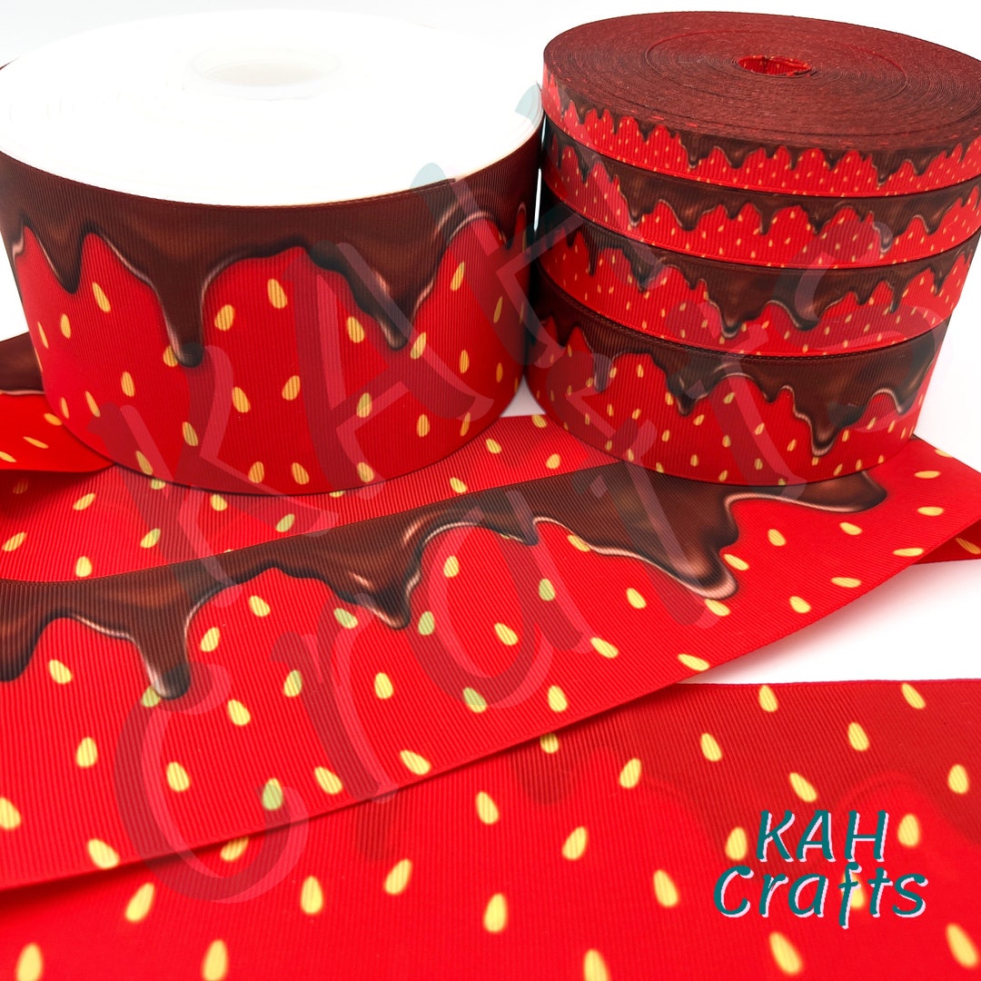 USDR Chocolate Dipped Strawberry Seeds Double Sided Grosgrain Ribbon ...