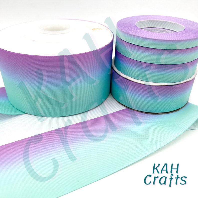 USDR Seafoam Green Purple Ombre Color Fade Grosgrain Ribbon - Etsy