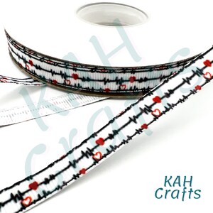 Nurse Heartbeat Grosgrain Ribbon You Choose Width - Etsy