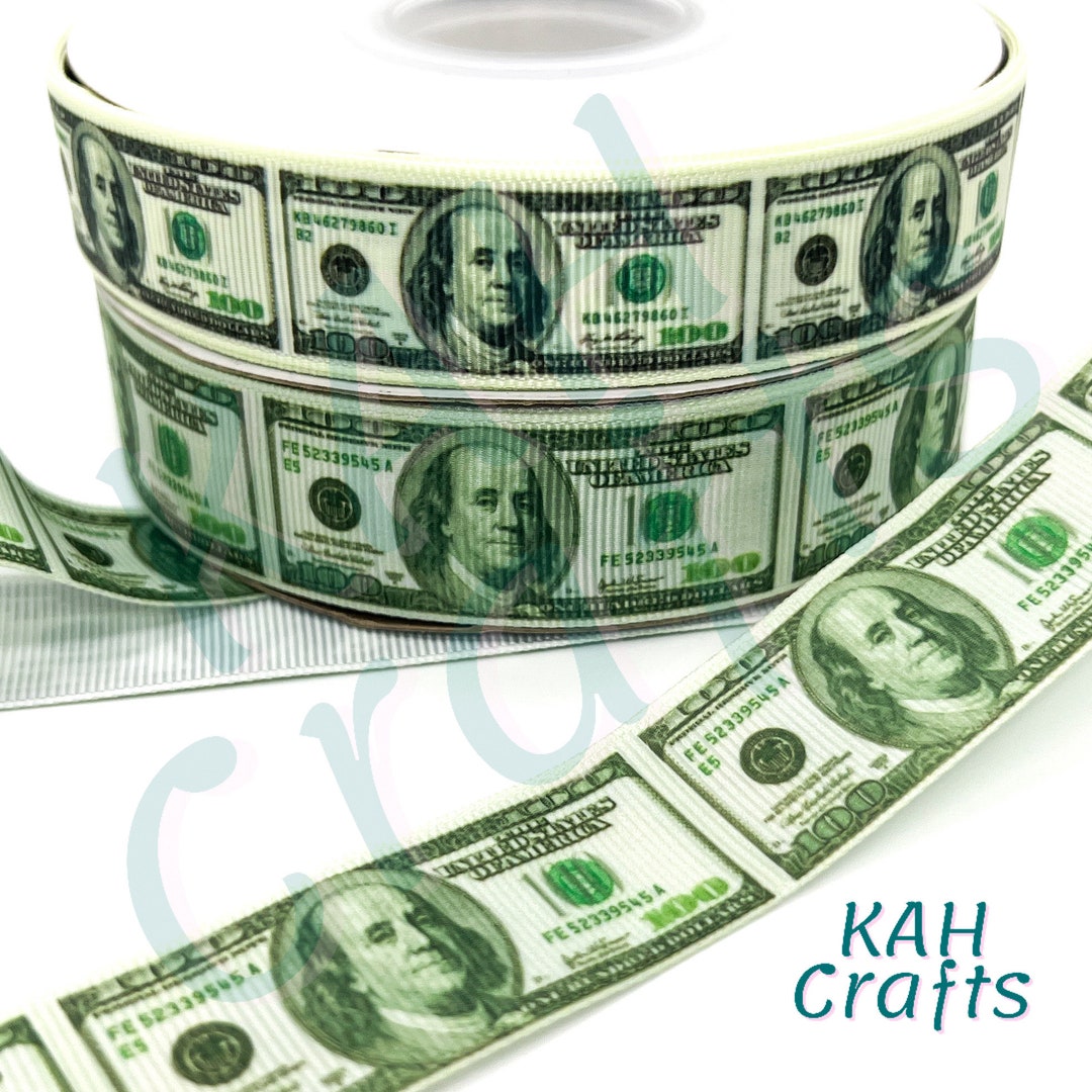 Money Dollar Bills Hundreds 7/8" or 1" Grosgrain Ribbon You Choose - Etsy