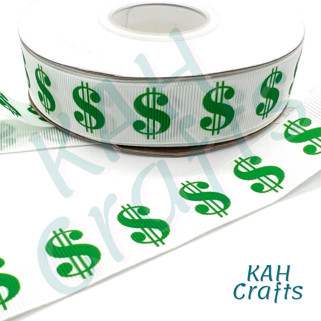 Money Dollar Sign 7/8"grosgrain Ribbon - Etsy