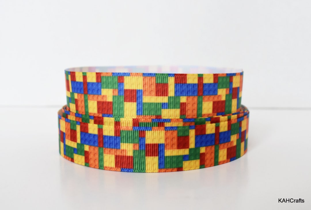 Building Blocks Bricks 7/8" Grosgrain Ribbon - Etsy