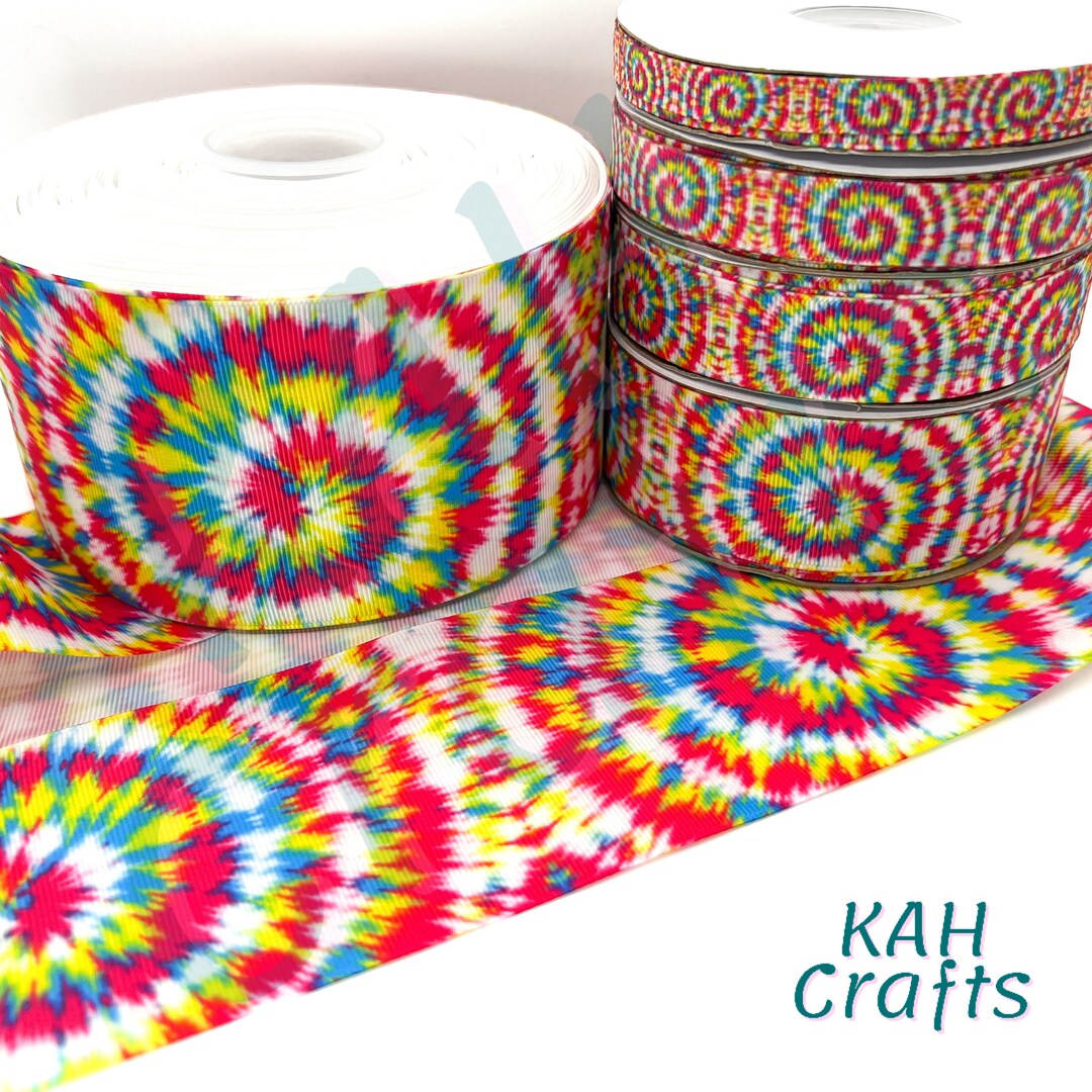 Pastel Rainbow Tie Dye Grosgrain Ribbon You Choose Width - Etsy