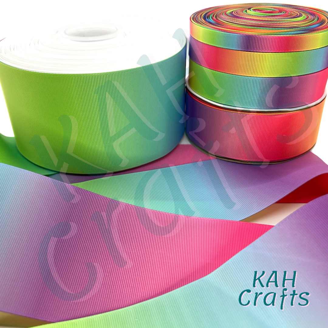 USDR Rainbow Vertical Ombre Color Fade Grosgrain Ribbon You Choose ...