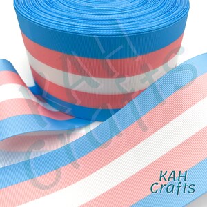 Transgender Community Stripes Flag Grosgrain Ribbon You Choose Width - Etsy