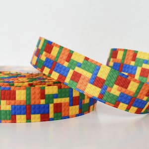 Building Blocks Bricks 7/8" Grosgrain Ribbon - Etsy