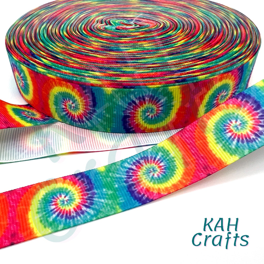 Rainbow Tie Dye 7/8" Grosgrain Ribbon - Etsy