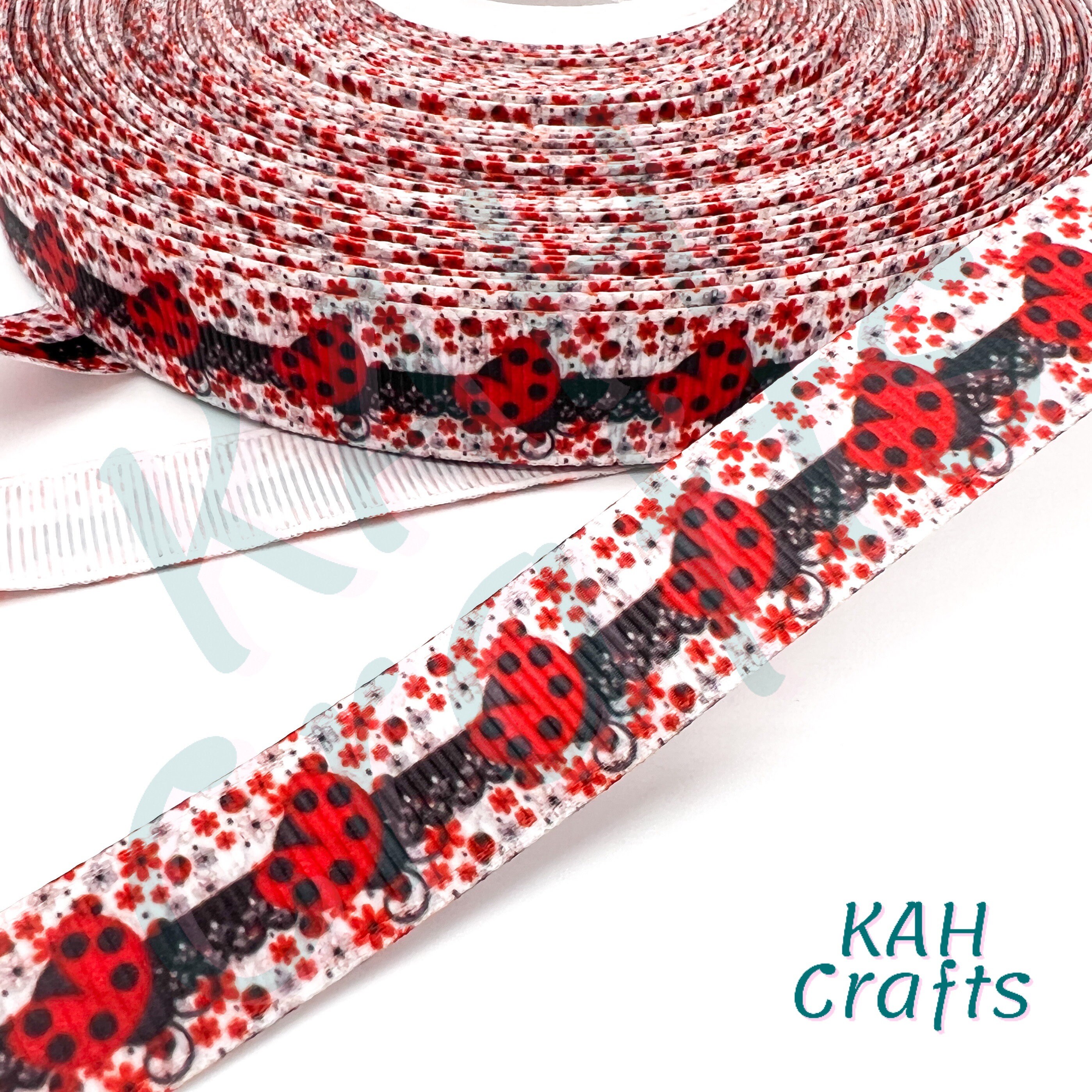 Ladybug Lace Dots Flowers Grosgrain Ribbon You Choose Width - Etsy