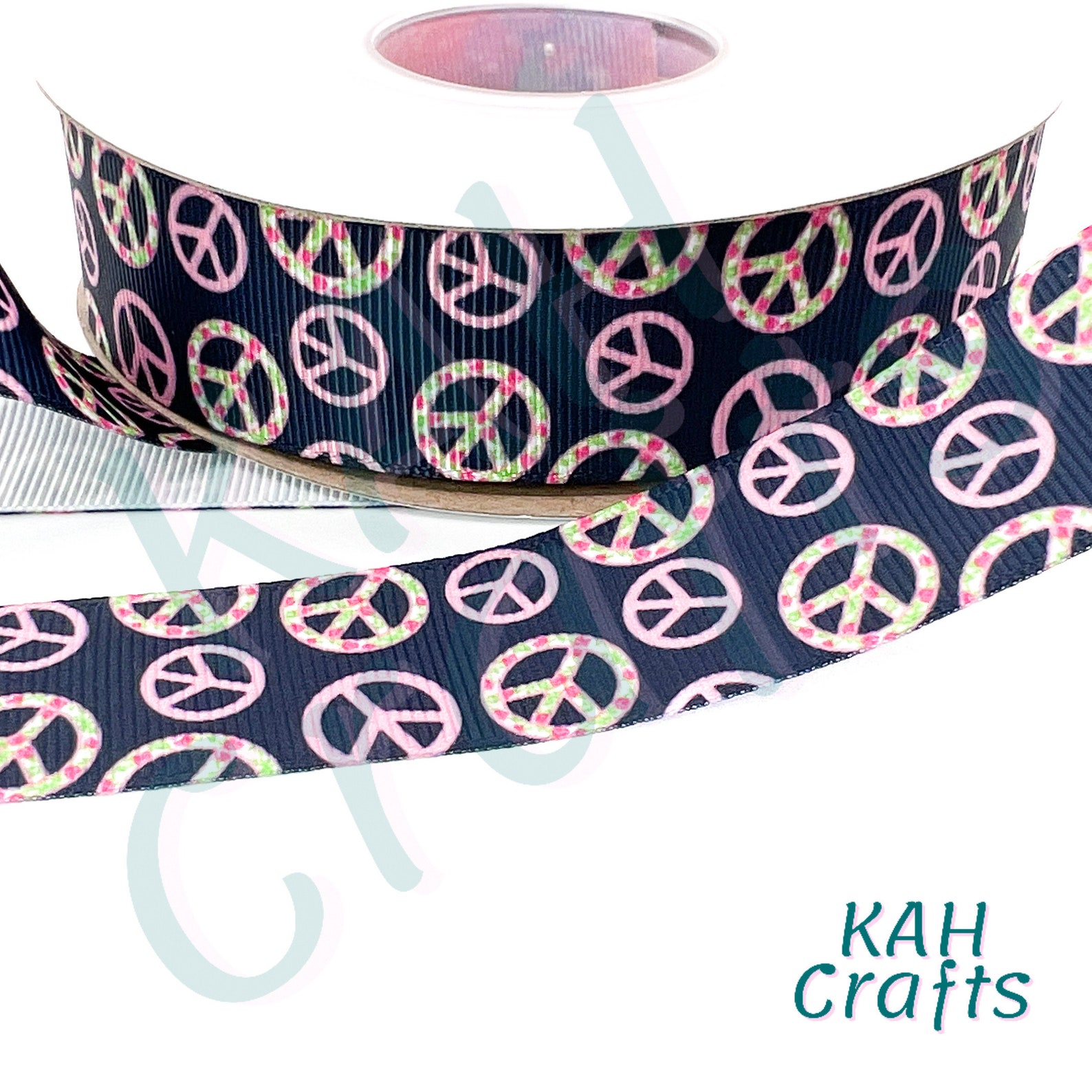 Peace Signs Love Bug 7/8" or 1" Grosgrain Ribbon You Choose - Etsy