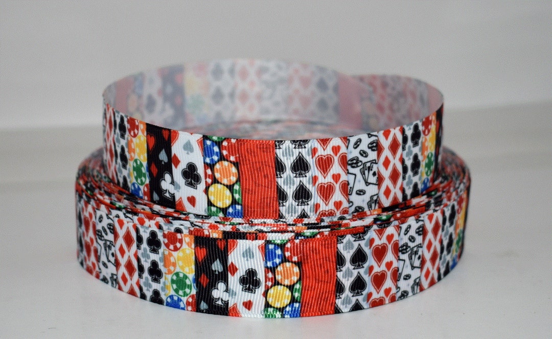 Cards Poker Chips Dice 1" Grosgrain Ribbon You Choose - Etsy