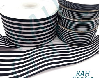 Black White Striped Ribbon Premium Grosgrain Made in USA by - Etsy