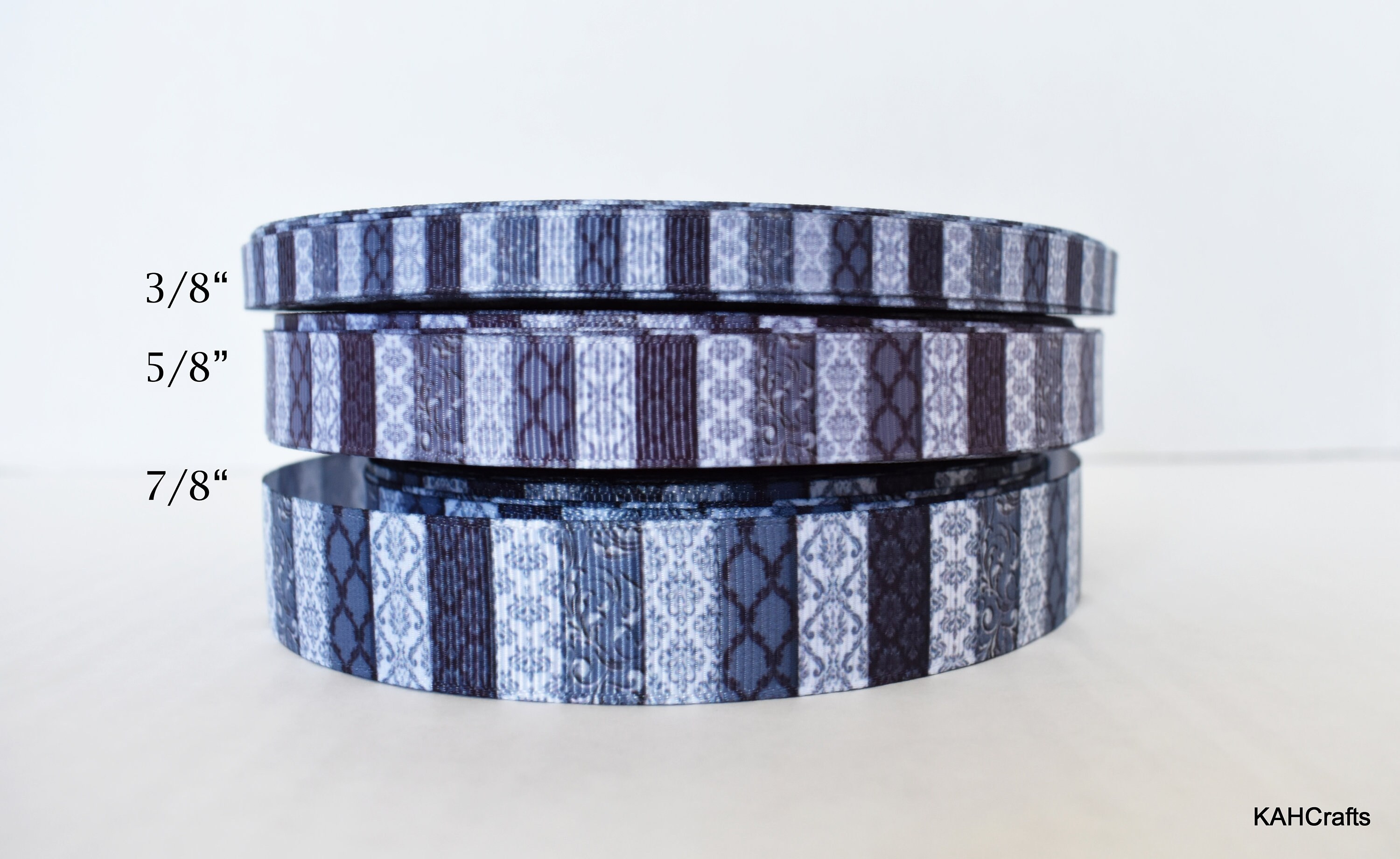 Black Gray Pattern Grosgrain Ribbon You Choose Width - Etsy