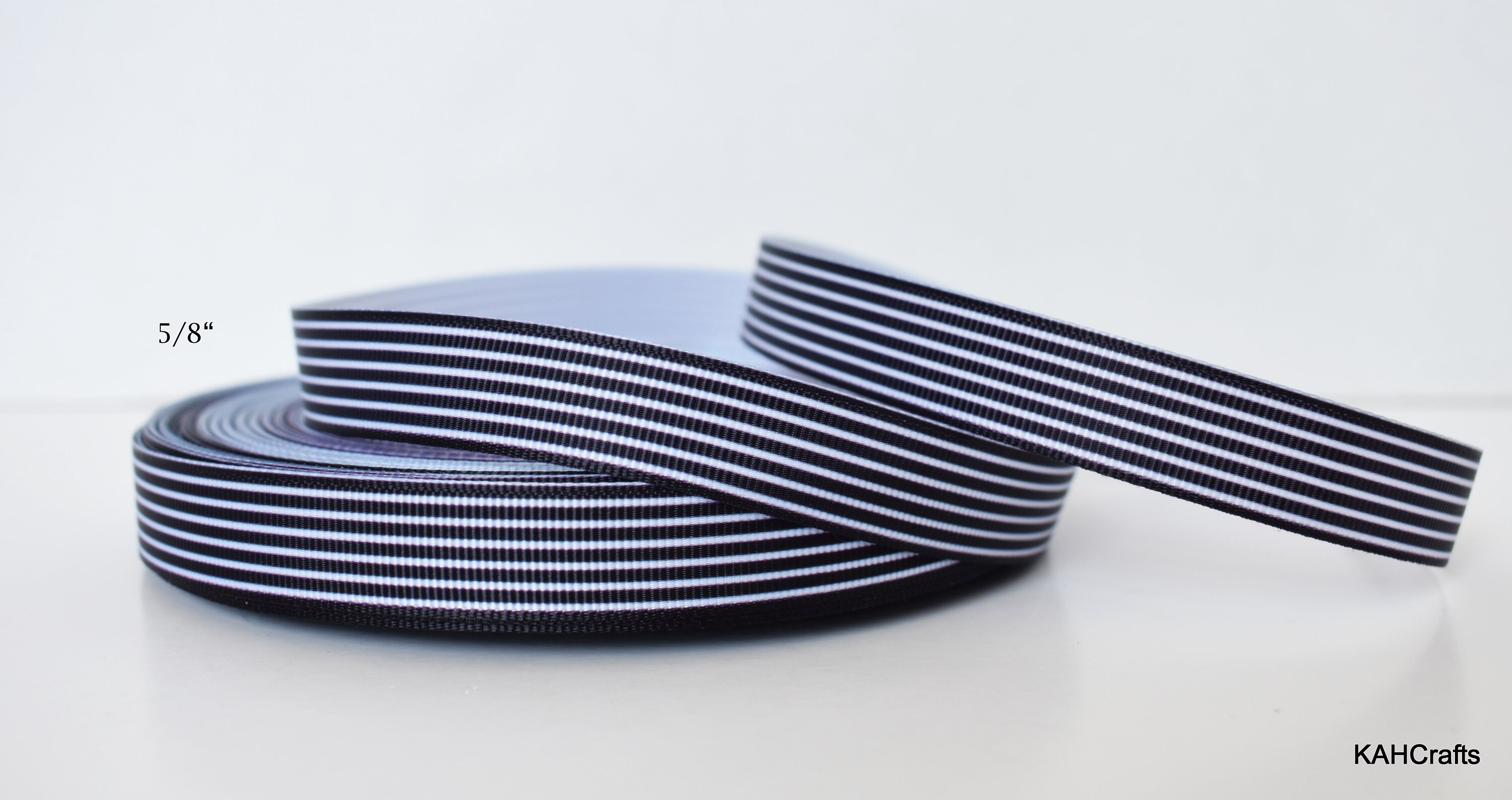 Black and White Striped Grosgrain Ribbon You Choose Width | Etsy