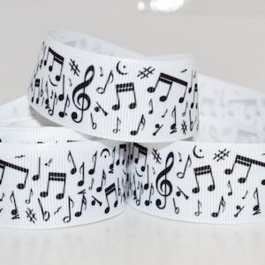 Music Notes Staff 7/8" or 1" Grosgrain Ribbon You Choose - Etsy