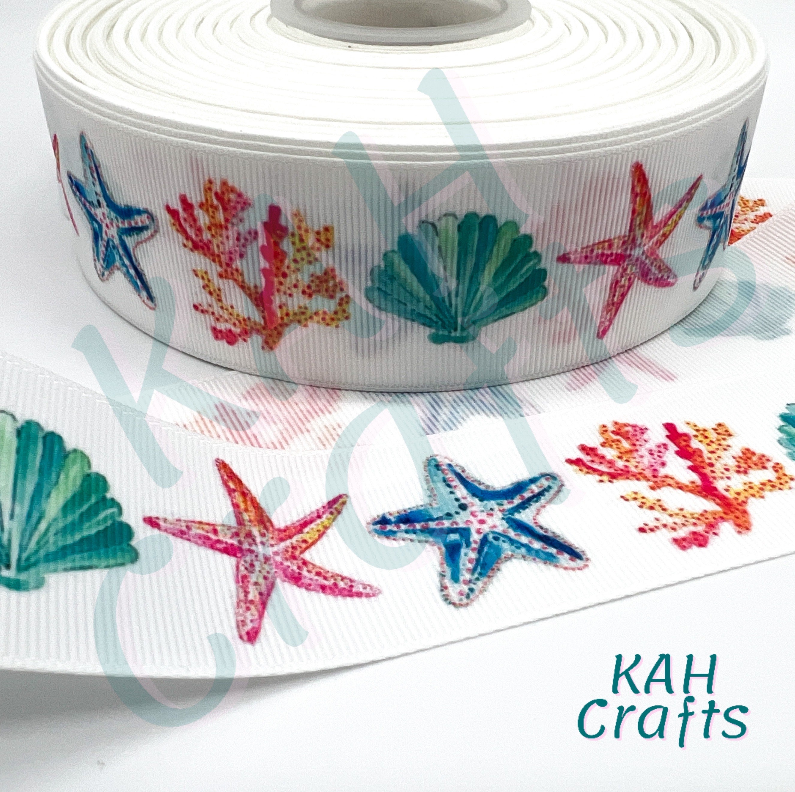 Beach Seashells Starfish Sand Dollar Grosgrain Ribbon You - Etsy