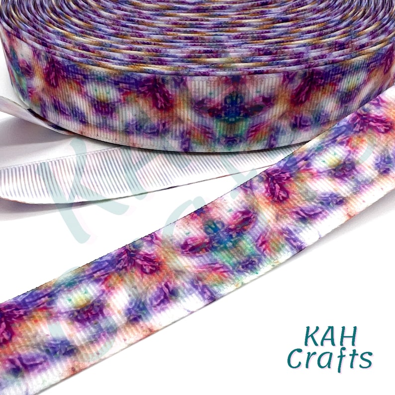 Pink Purple Swirl Oil Slick Design 7/8 Grosgrain Ribbon - Etsy