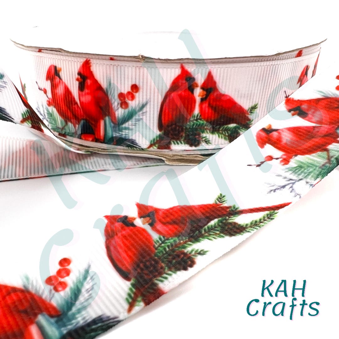 Cardinal Red Bird 7/8" Grosgrain Ribbon* - Etsy